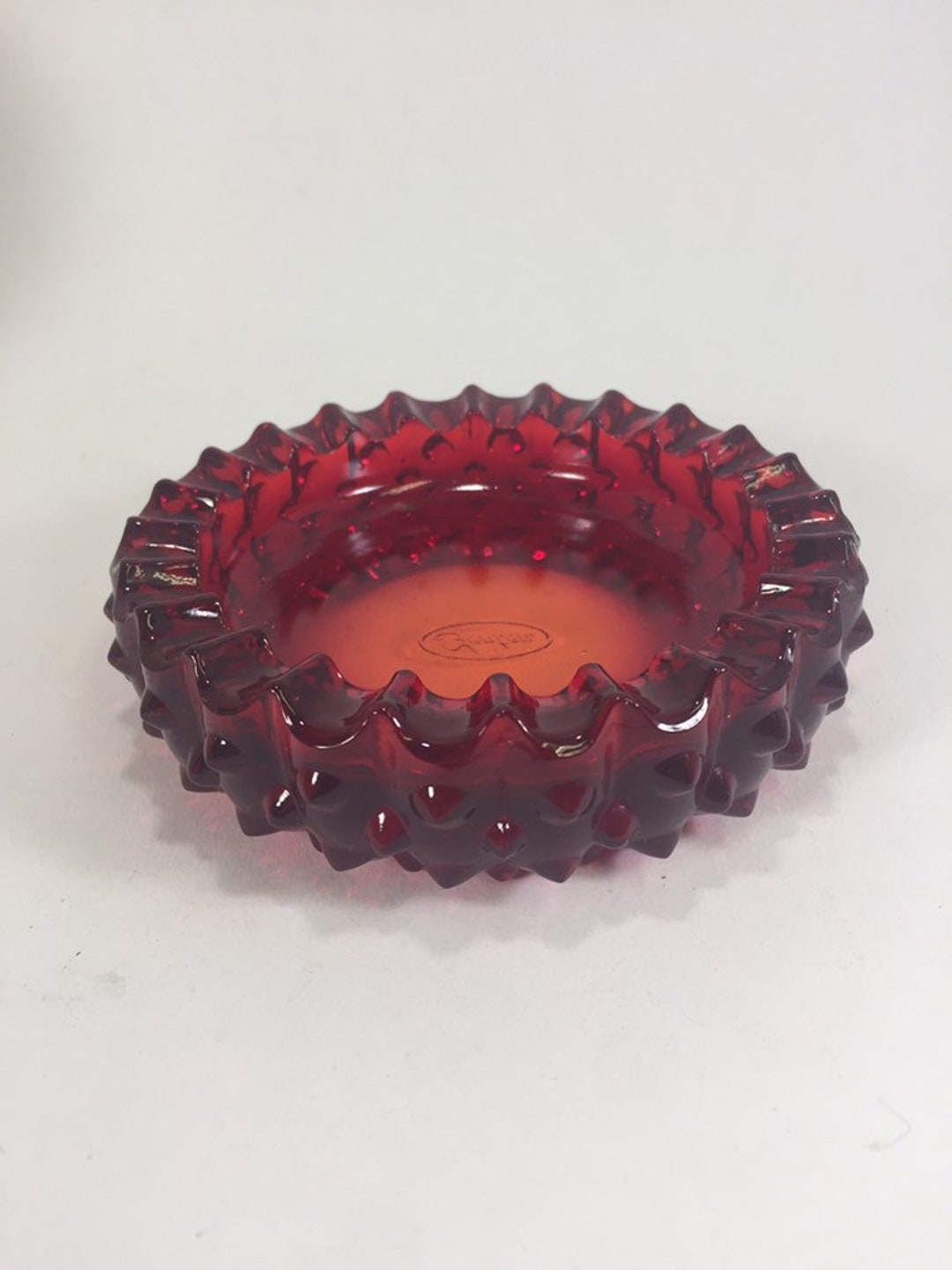 Red Fenton Hobnail Candy Dish - Etsy