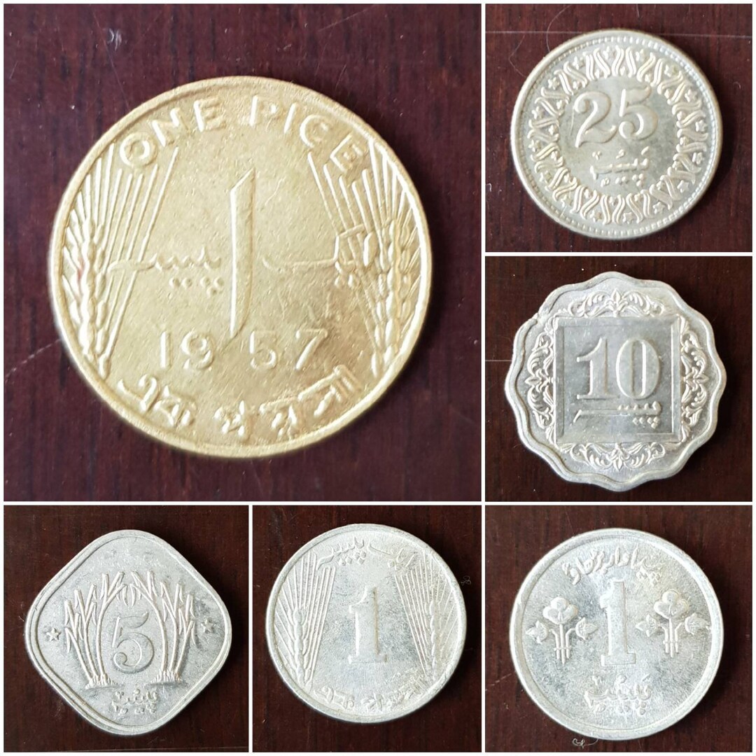 Coin 1 Pice EFC 1957 1 5 10 25 Paisa Pakistan 1970 - Etsy