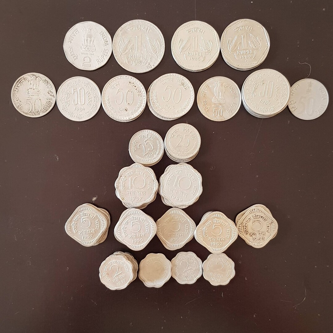 Coin India 1 2 Rupees 2 5 10 25 50 Paise 1957 1989 - Etsy