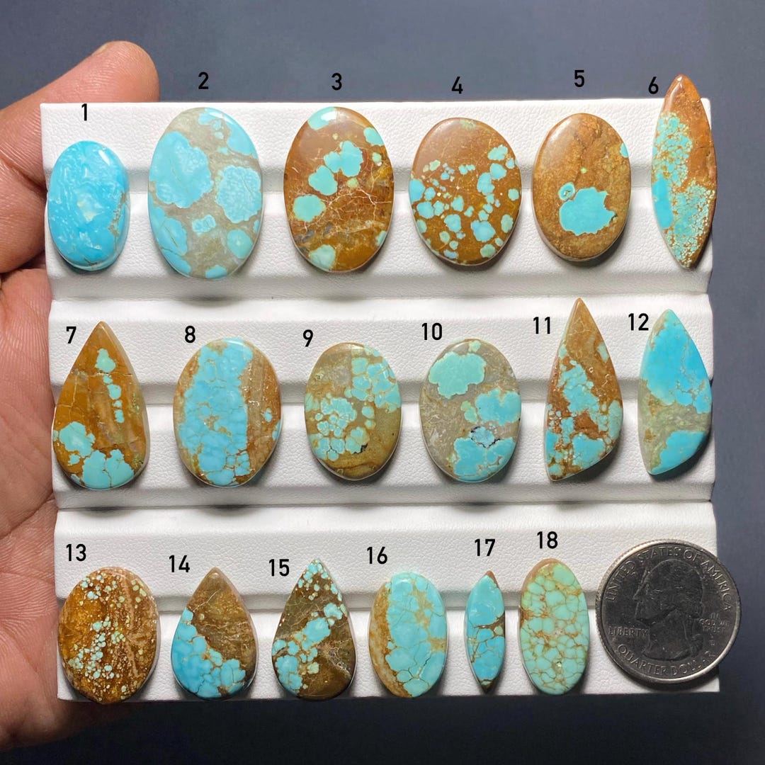 Number 8 Mine Turquoise Cabochon, Number Eight Turquoise Gemstone Loose ...