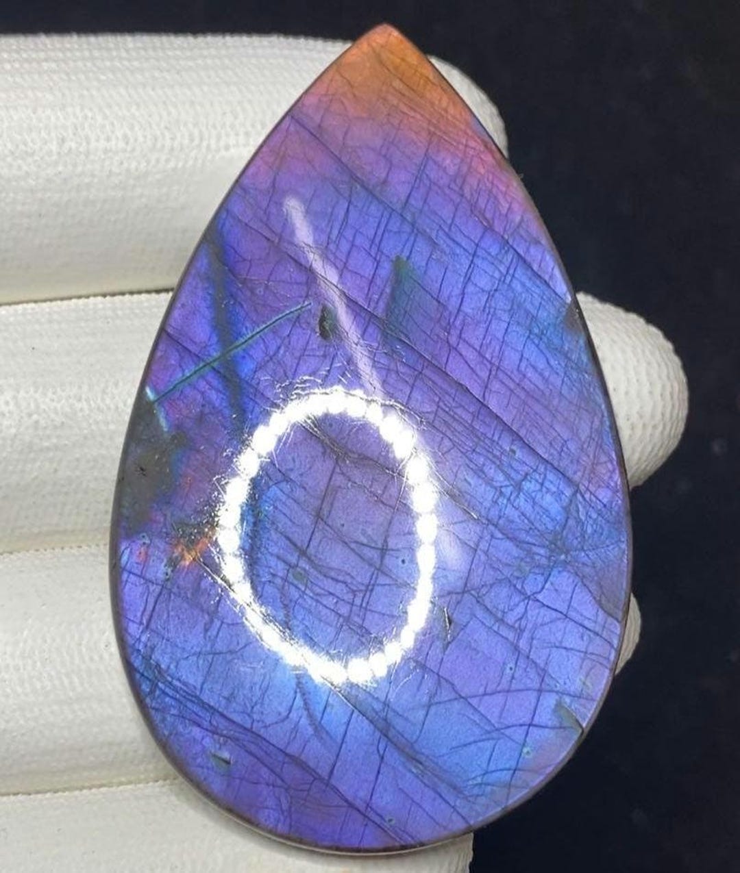 Purple Labradorite Cabochon Shape Pear Loose Gemstone Size 63x38x5 Mm ...