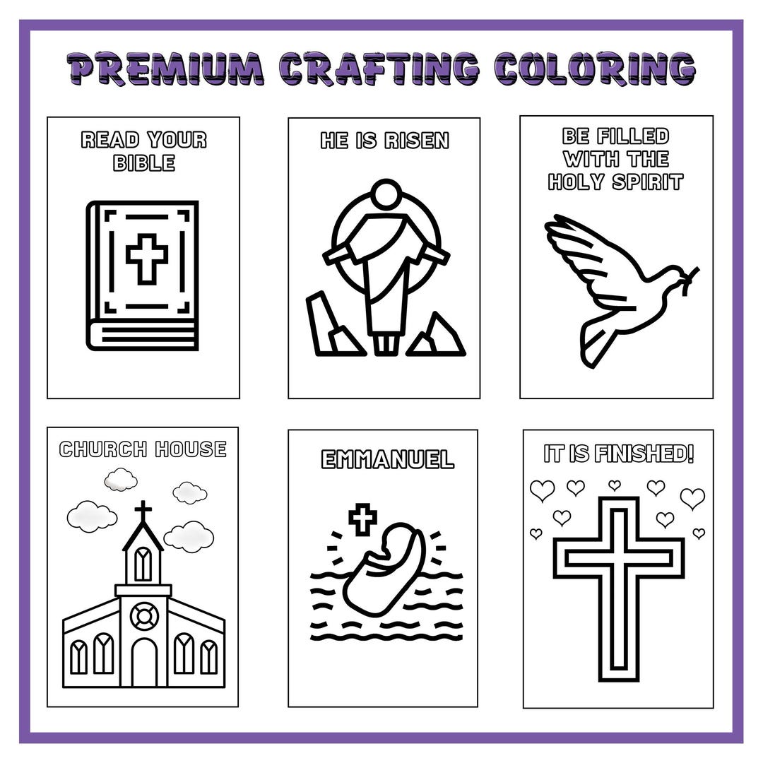 Set of 6 Large Bible Themed Coloring Posters for Kids With Crayons - Etsy