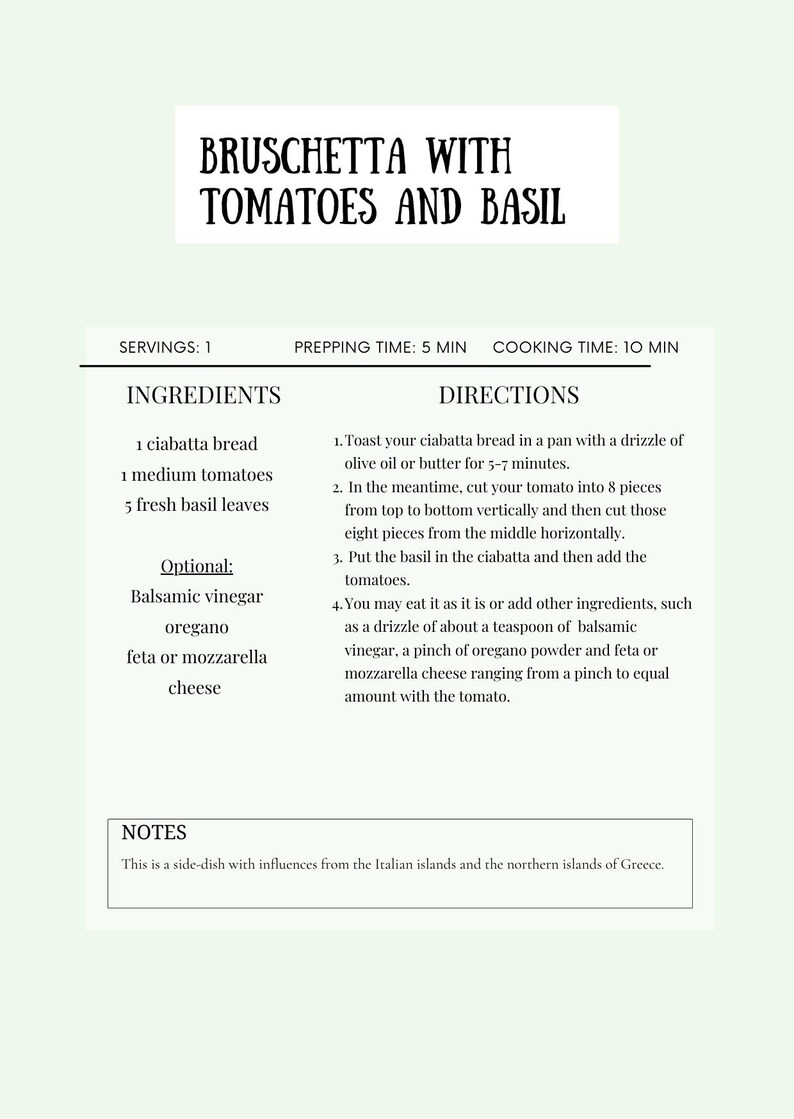 20 Super-easy Mediterranean Starters One Person Cookbook - Etsy