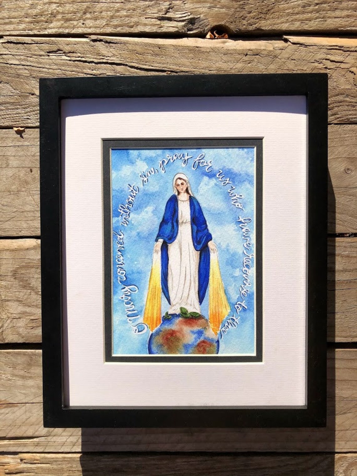 Our Lady of the Miraculous Medal Watercolor Print 5x7 - Etsy