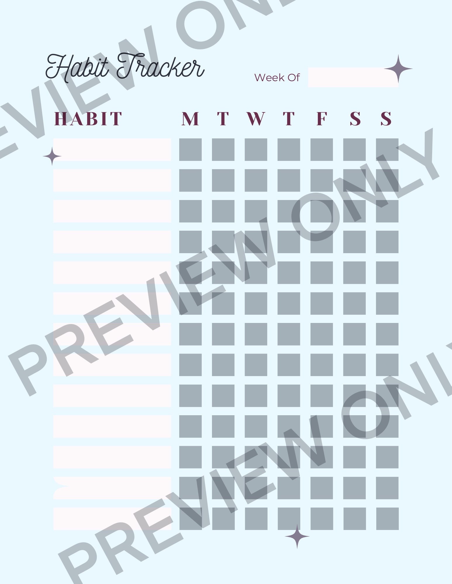 2024 Reflection Habit Tracker Monthly Planner Printable Digital ...