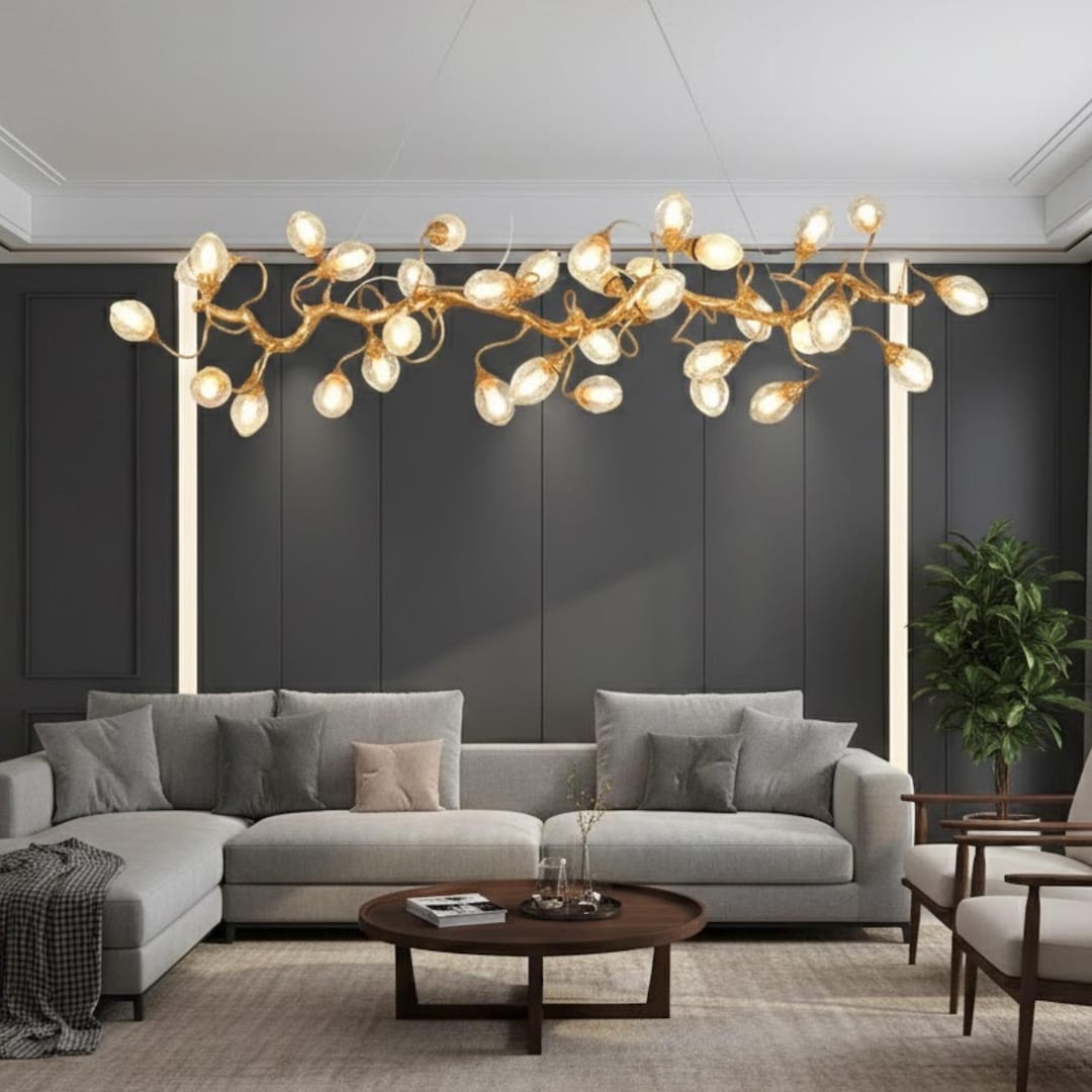 Large Tree Brass Branch Chandelier Light Fixture, Tree Pendant Light ...
