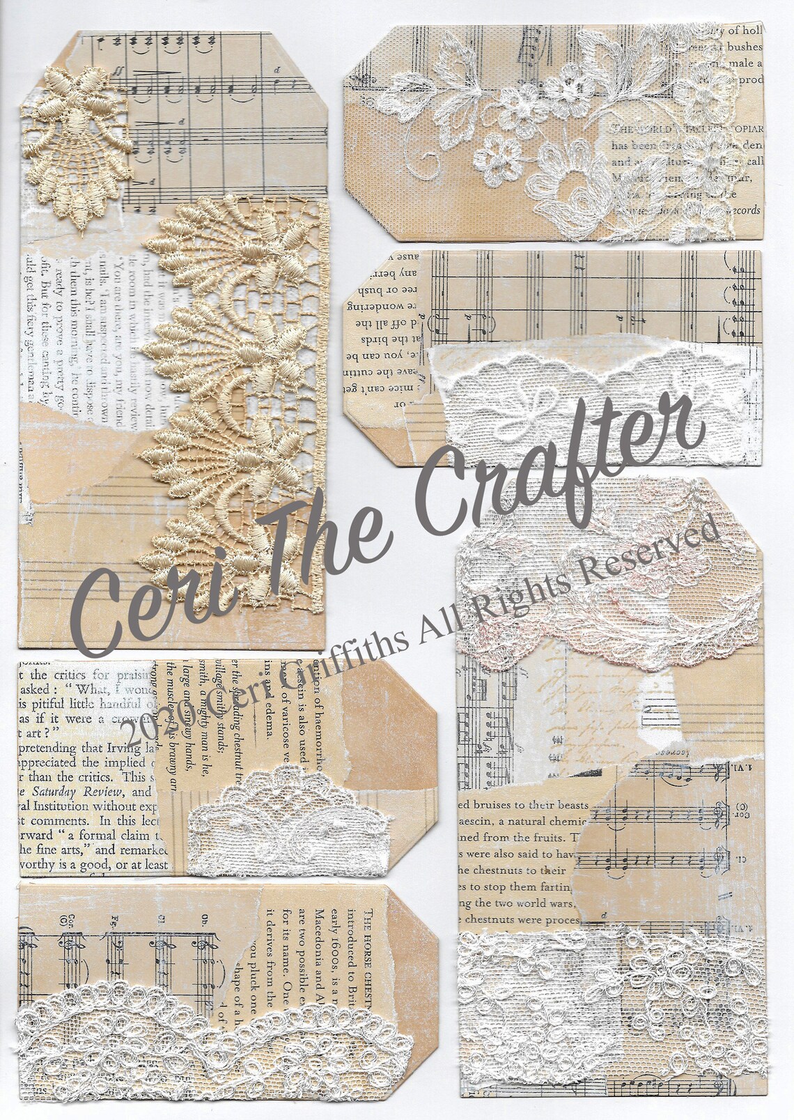 Collage Tag Backgrounds Kit 3 Digital Download Printable 30 - Etsy UK