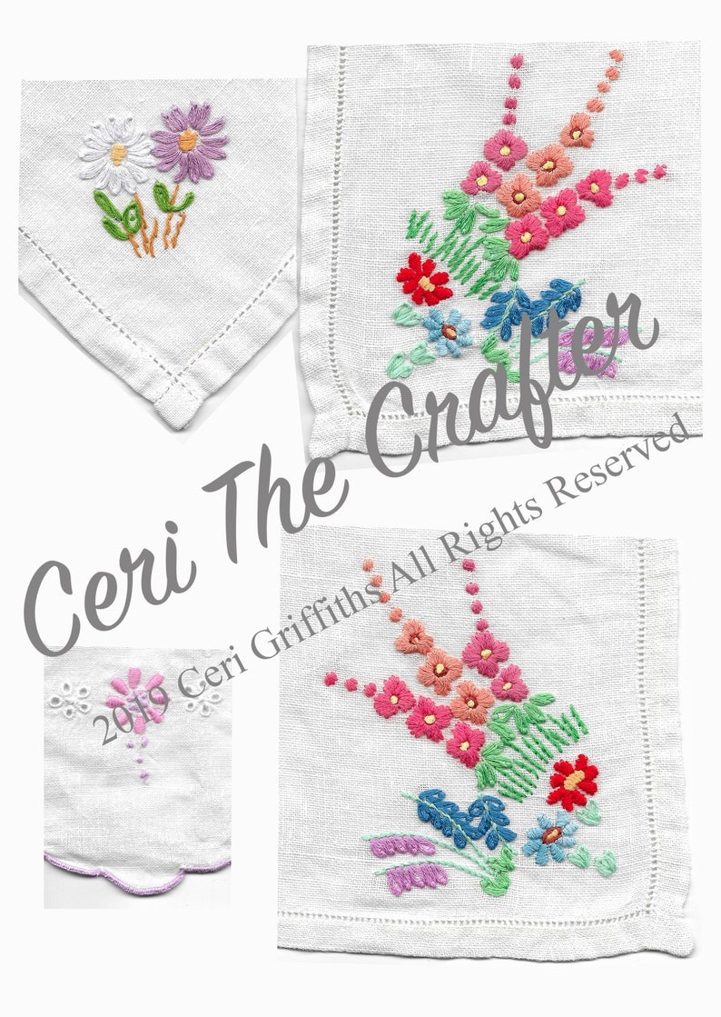Vintage Linens and Embroidery Kit 3, Digital Download, Printable, Use ...