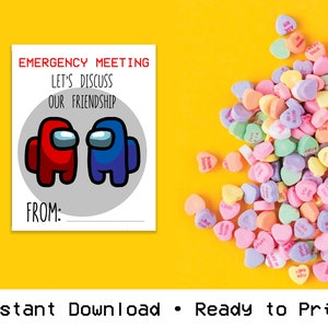 Among Us Valentines Day Classroom Printable Cards - Etsy
