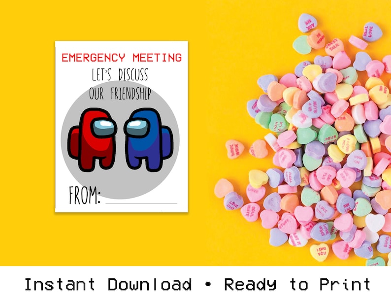 Among Us Valentines Day Classroom Printable Cards - Etsy