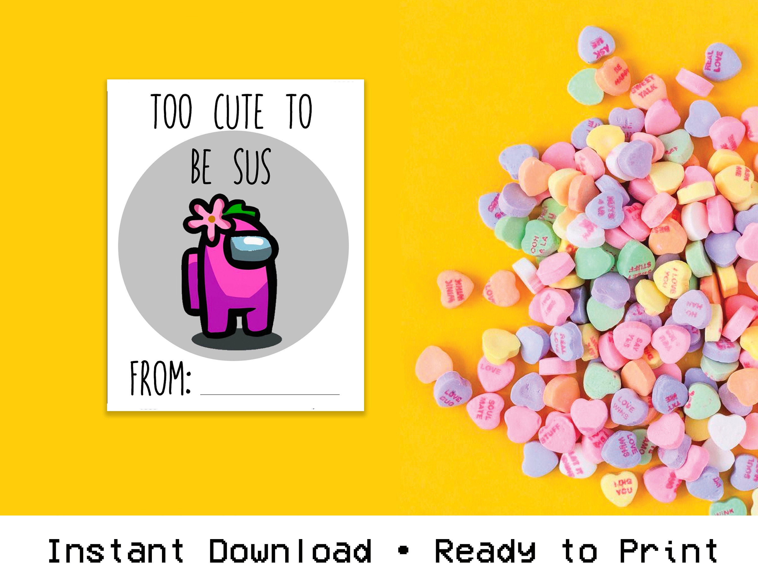 Among Us Valentines Day Classroom Printable Cards - Etsy