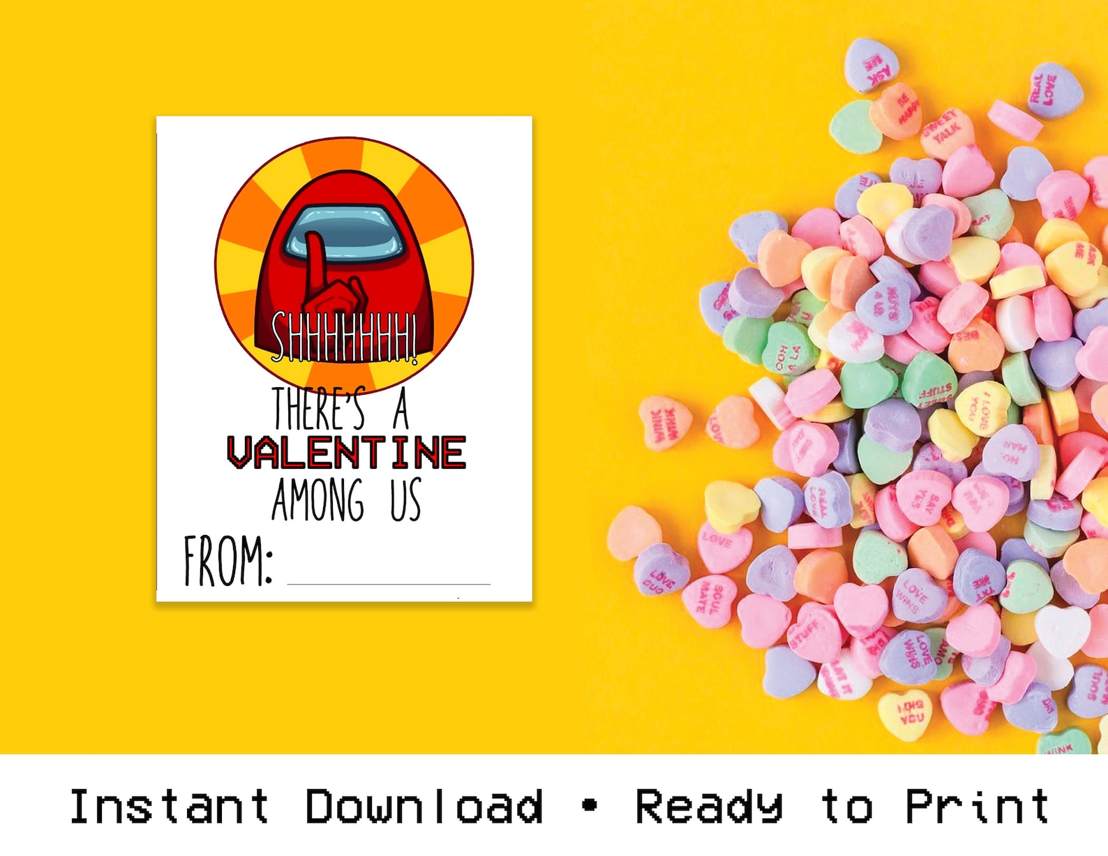 Among Us Valentines Day Classroom Printable Cards - Etsy