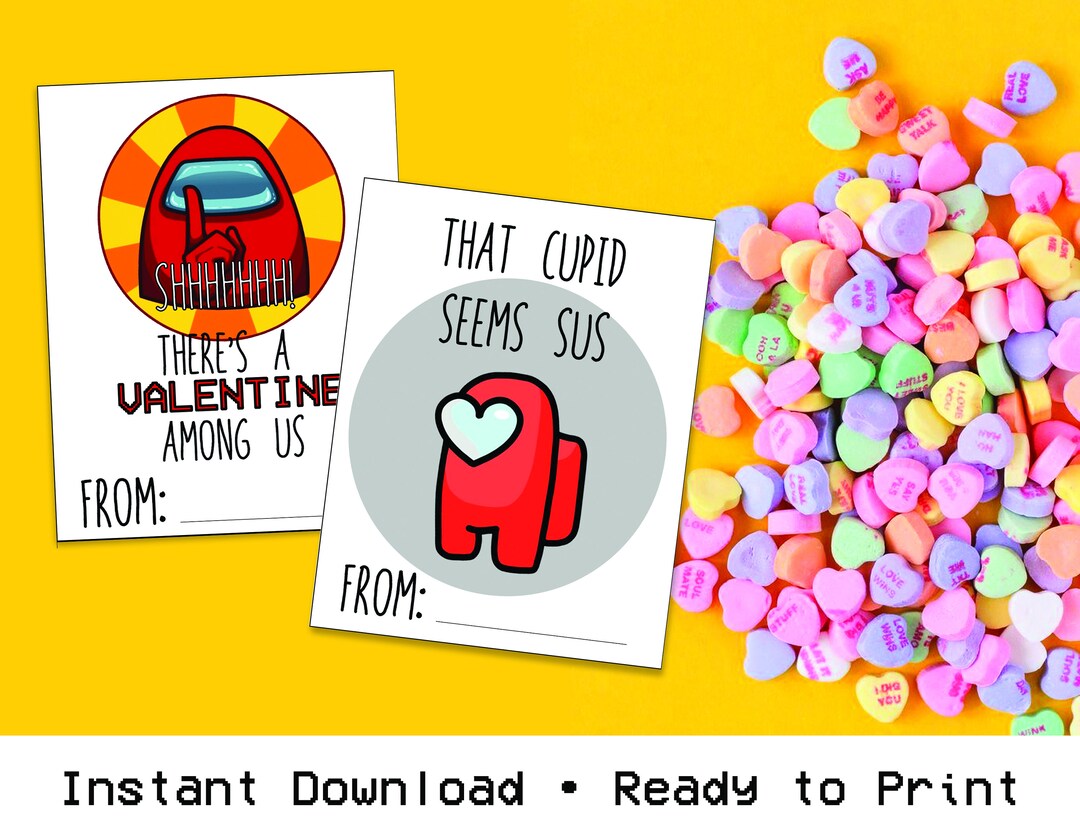 Among Us Valentines Day Classroom Printable Cards - Etsy
