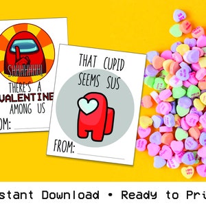 Among Us Valentines Day Classroom Printable Cards - Etsy