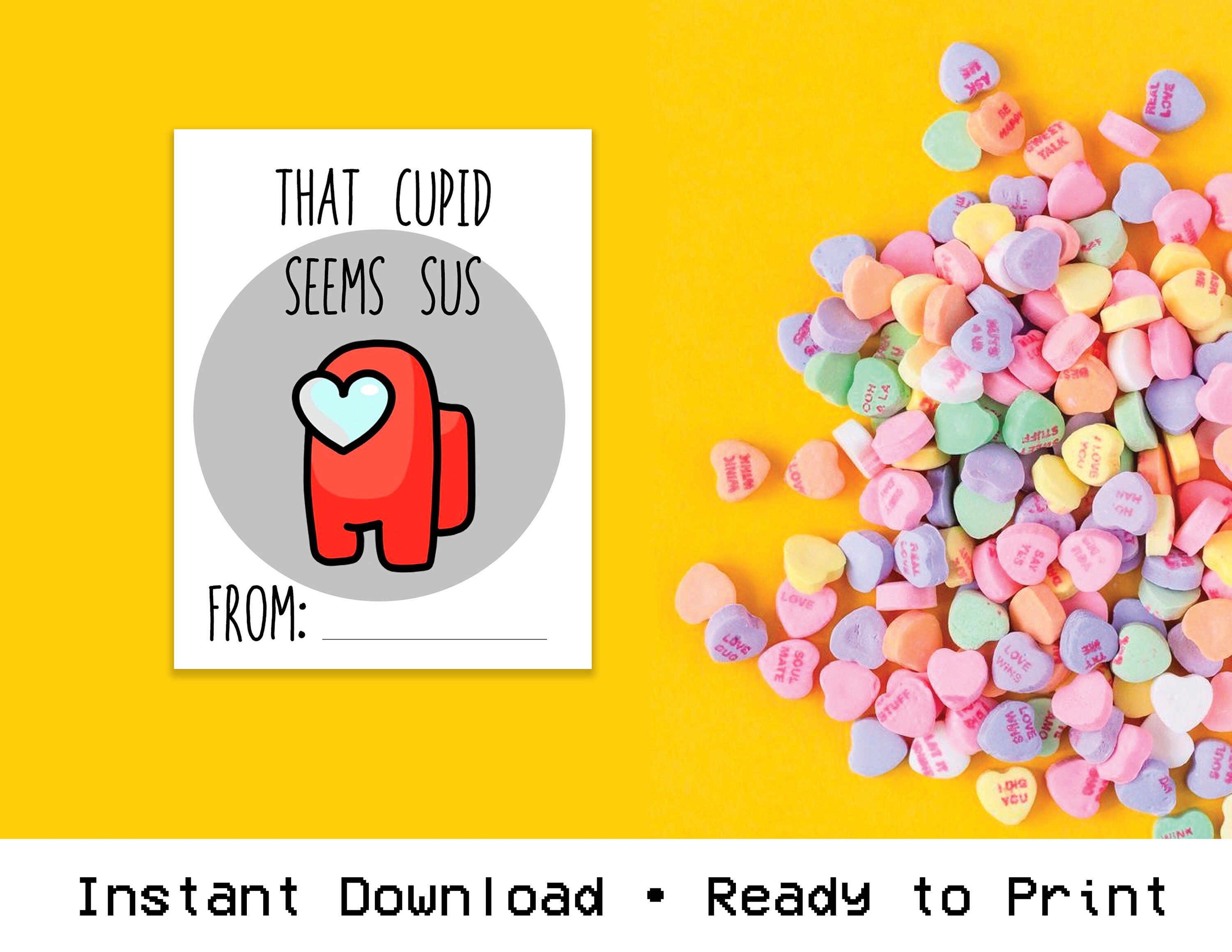 Among Us Valentines Day Classroom Printable Cards - Etsy
