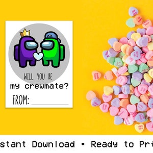 Among Us Valentines Day Classroom Printable Cards - Etsy