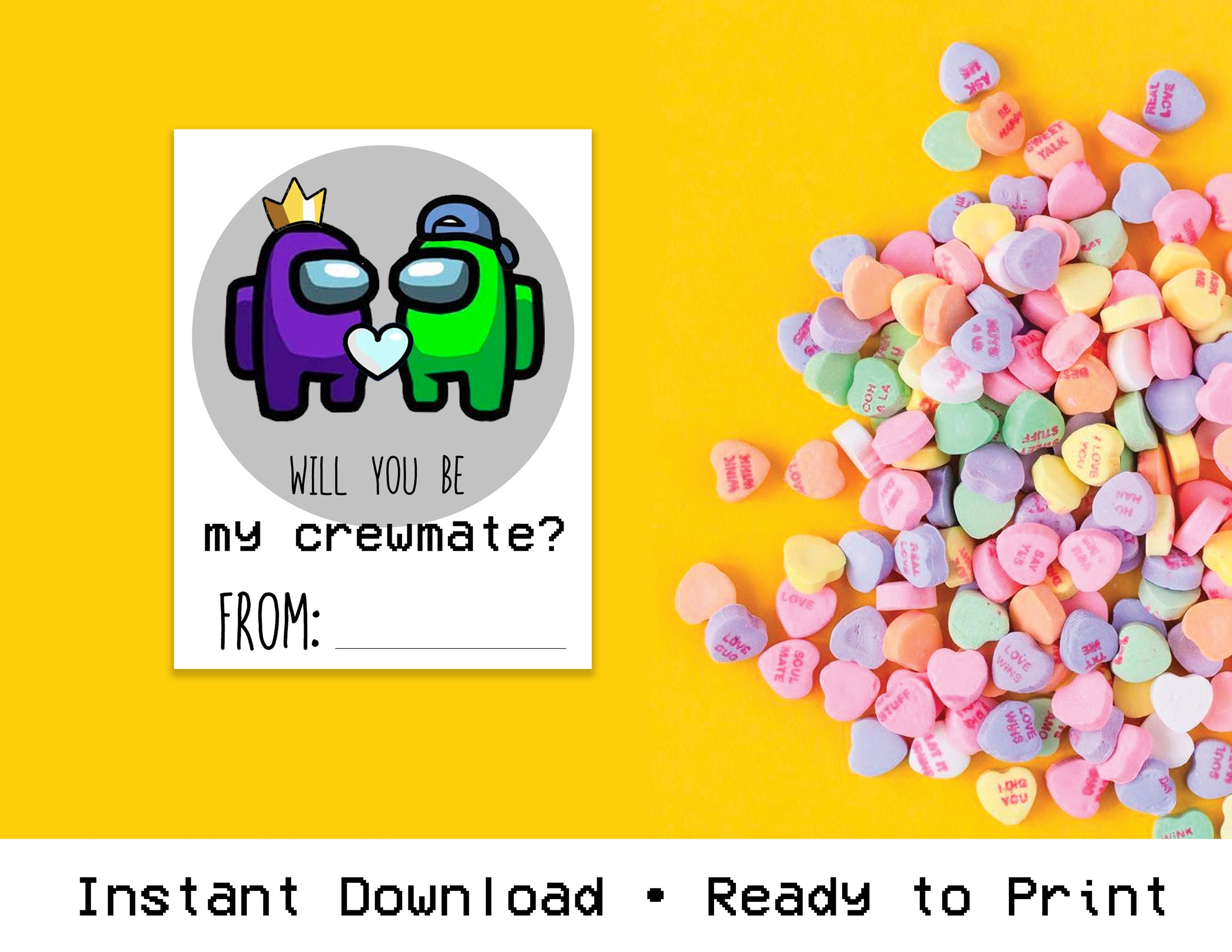 Among Us Valentines Day Classroom Printable Cards - Etsy