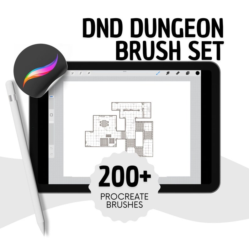 Hand-drawn Dnd Dungeon Brush Set Stamps 200 + Brushes - Top View Brush Stamps - Easy Dnd Dungeon ...