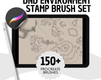 Hand-drawn Dnd Environment Brush Set Stamps 150 Brushes for Procreate Top View Brush Stamps Easy ...