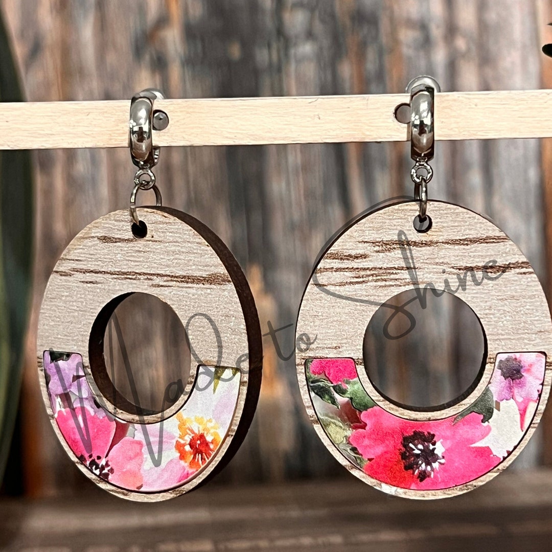 Bottom Half Circle Inlay Earring SVG - Etsy