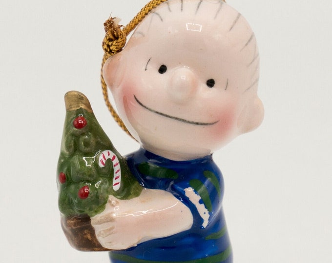 Vintage Linus Peanuts Christmas Tree Ornament Ceramic 1952 Made in ...