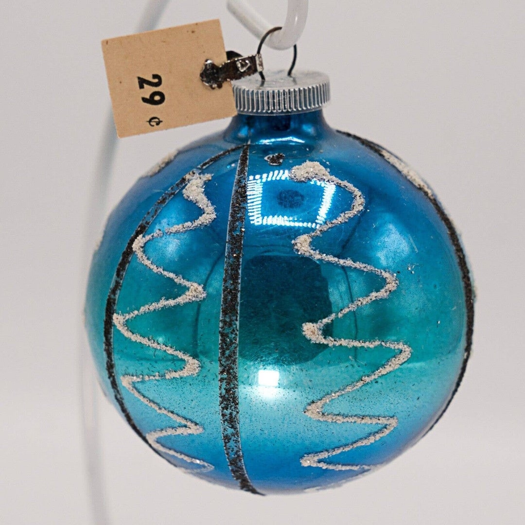 Vtg West Germany Glass Christmas Ornament Mica Glitter W Orig - Etsy