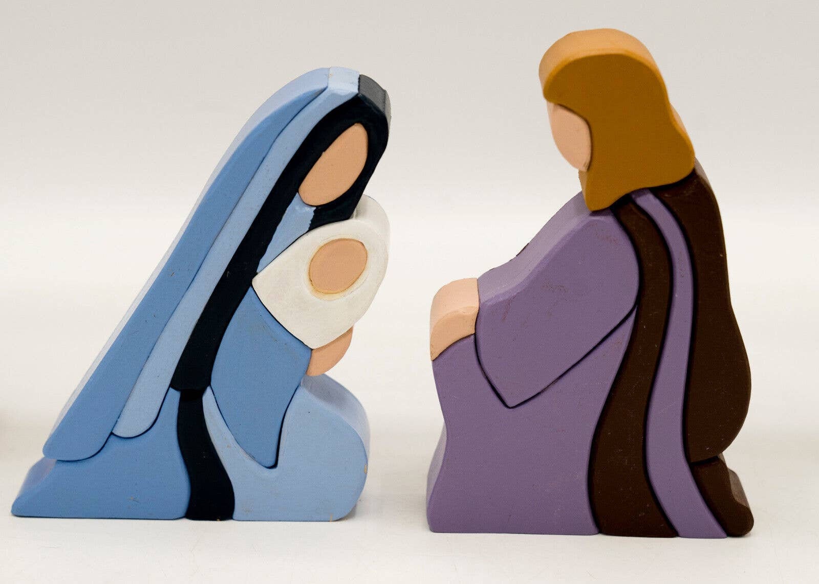 Hand Painted Nativity Set Wood Block Cutout W Creche 11 Pcs - Etsy
