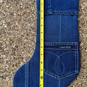 Vintage 15" Calvin Klein Handmade Upcycled Denim Jeans Medium Christmas ...