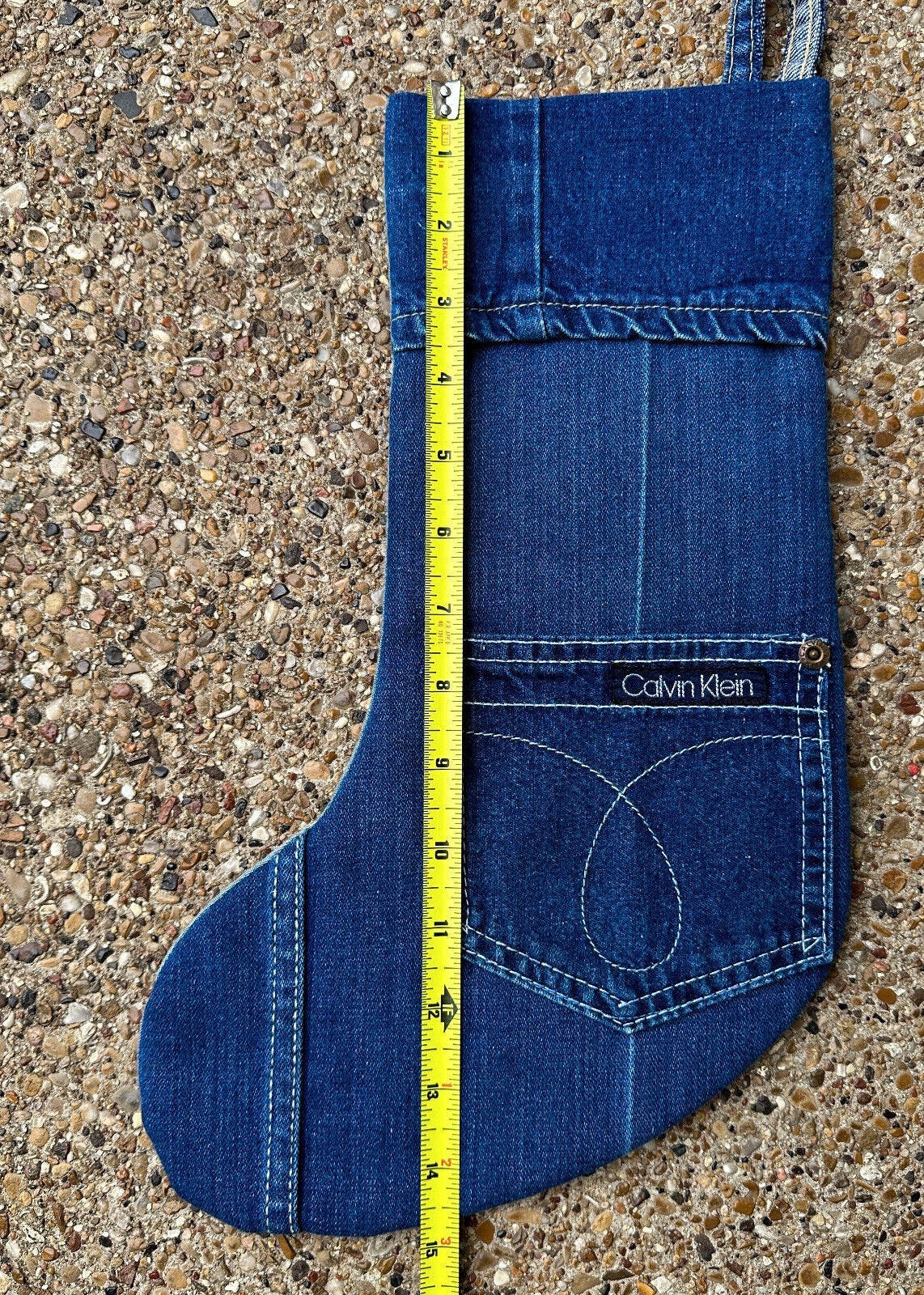 Vintage 15" Calvin Klein Handmade Upcycled Denim Jeans Medium Christmas ...