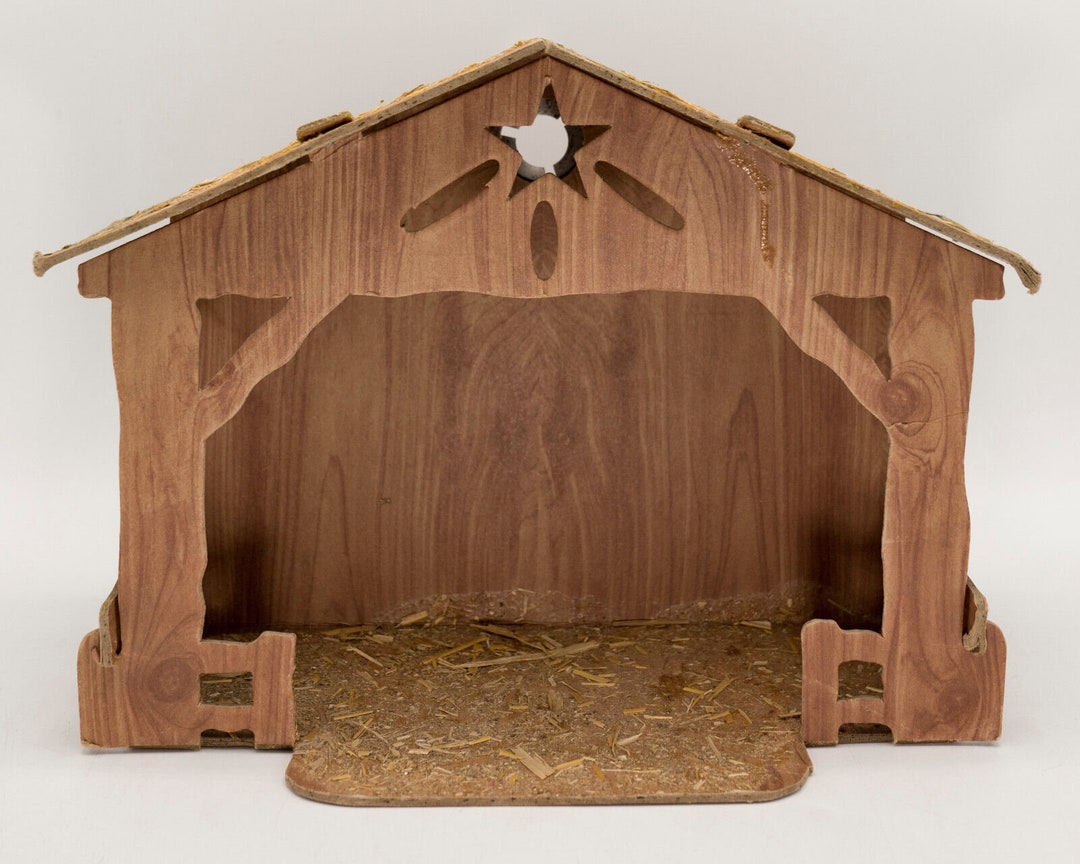 Vintage 1940s 1950s Nativity Cardboard Creche Manger ONLY Christmas ...