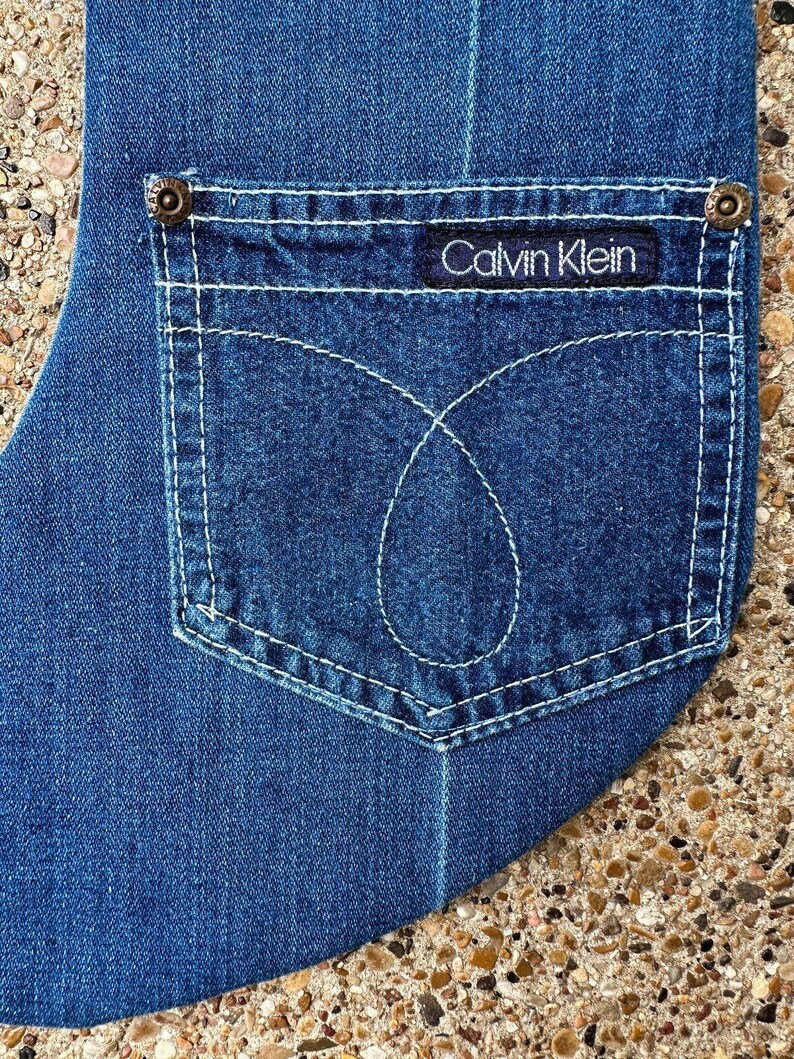 Vintage 15" Calvin Klein Handmade Upcycled Denim Jeans Medium Christmas ...