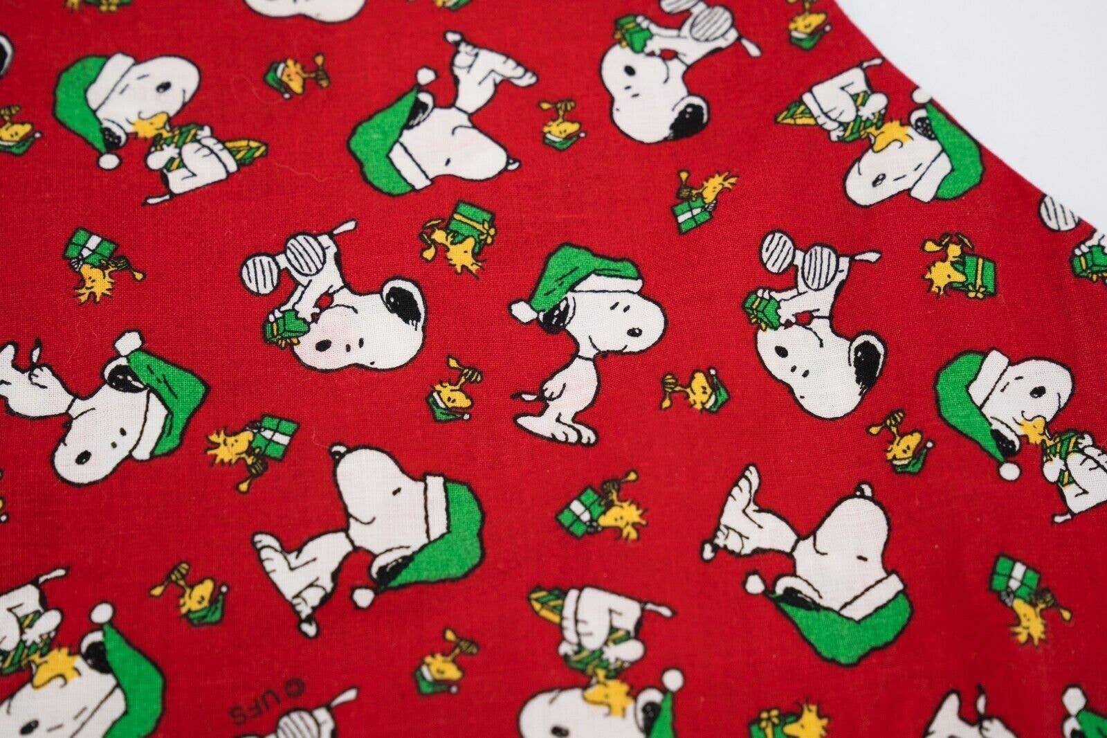 Vintage 19" Snoopy Woodstock Christmas Stocking Handmade Cotton Peanuts ...