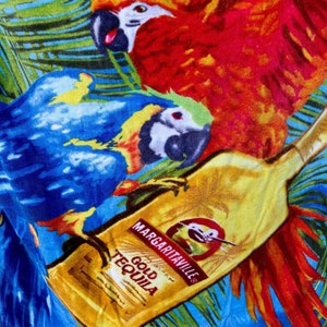 Vintage Margaritaville Party in Paradise Tequila Parrots Beach Towel ...