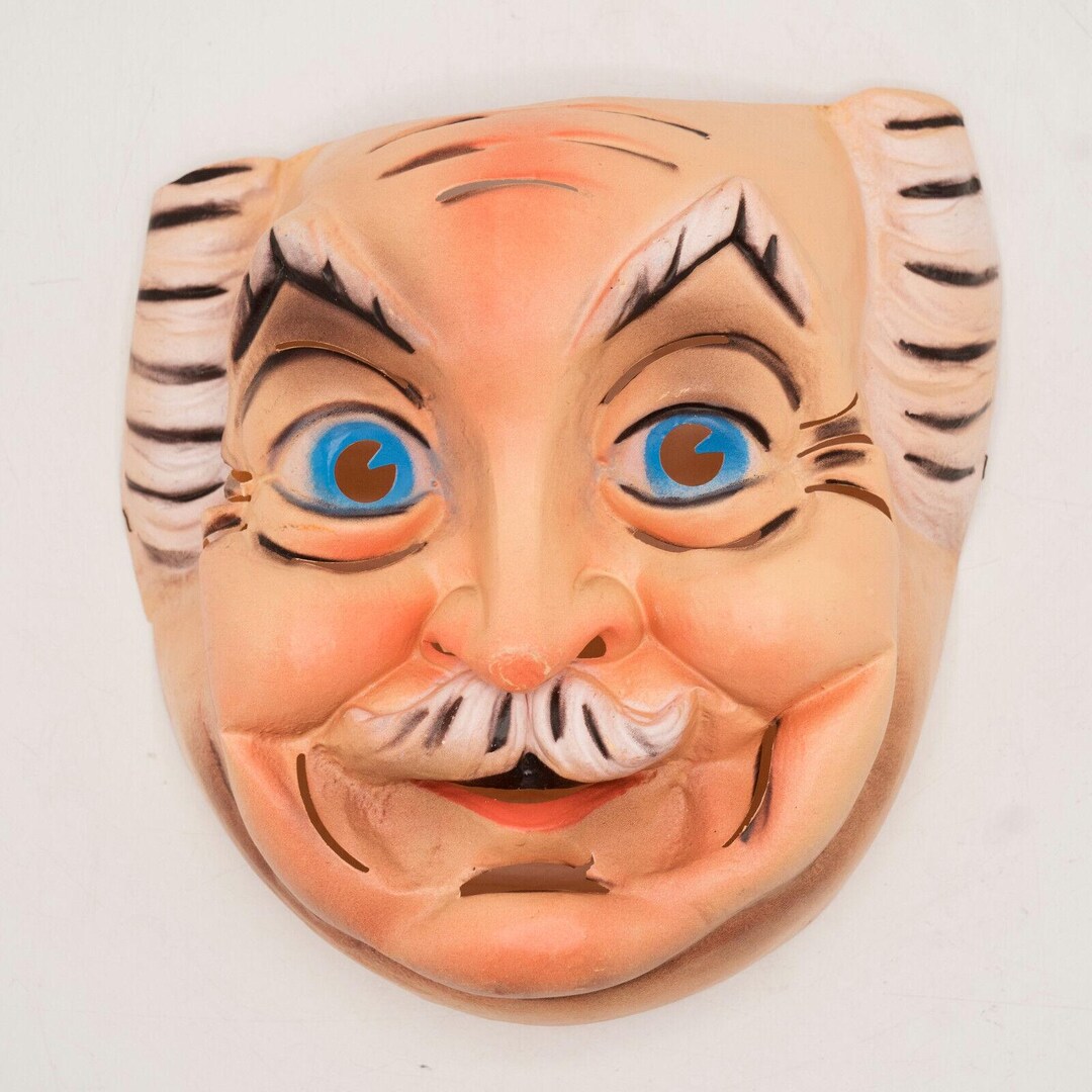 Van Dam Plastic Mask Old Man Mardi Gras Halloween Masquerade Sticker ...