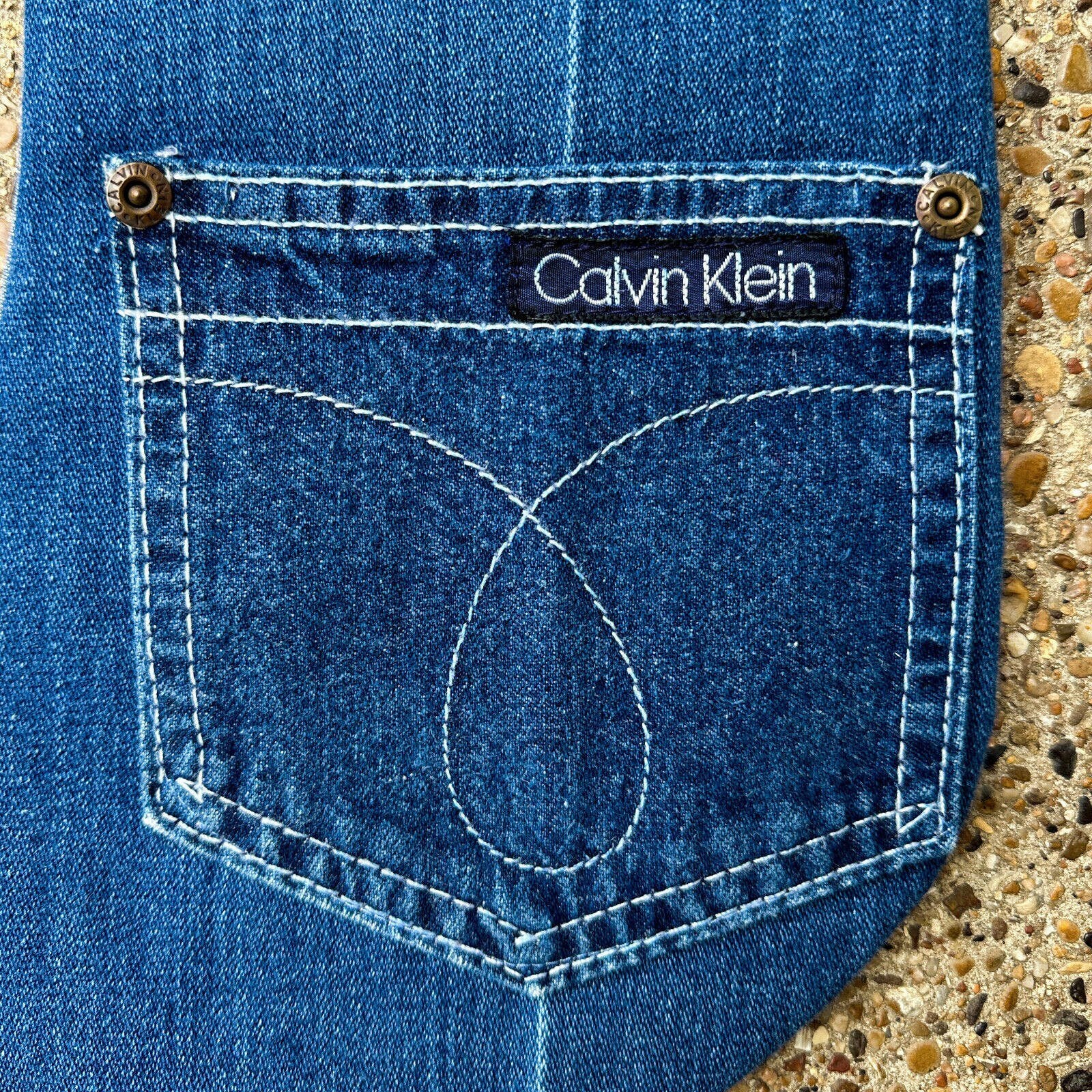 Vintage 15" Calvin Klein Handmade Upcycled Denim Jeans Medium Christmas ...