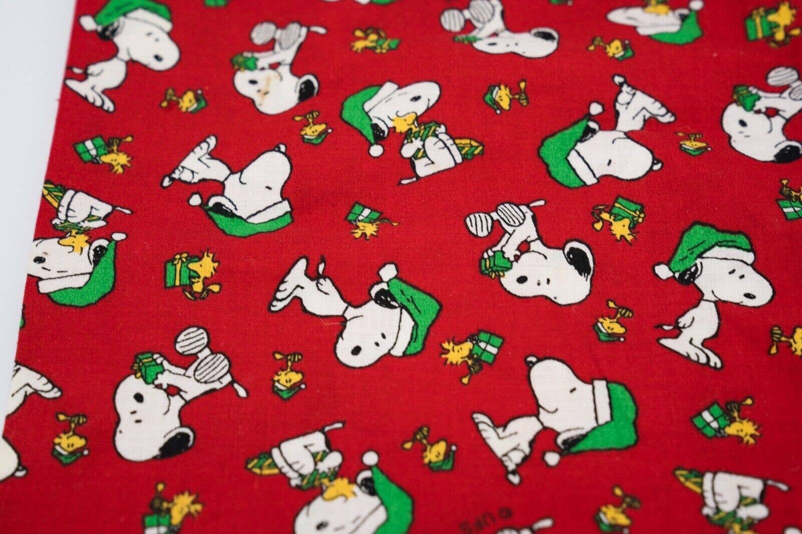 Vintage 19" Snoopy Woodstock Christmas Stocking Handmade Cotton Peanuts ...