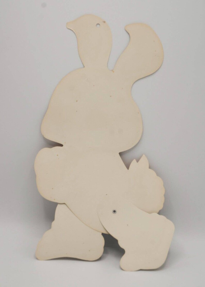 Vintage 15" Beistle Easter Bunny Holding Painted Egg Die Cut Hinged ...