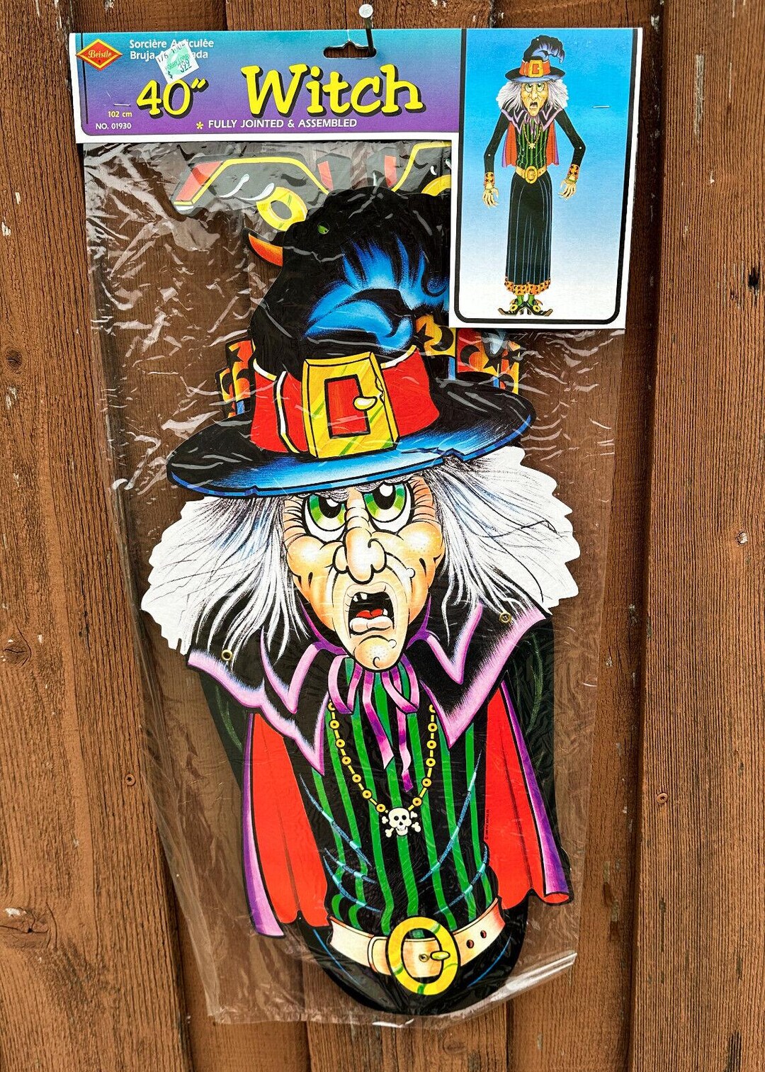 Vintage Beistle 1988 Halloween Paper Jointed Witch Decoration 40" Brand ...