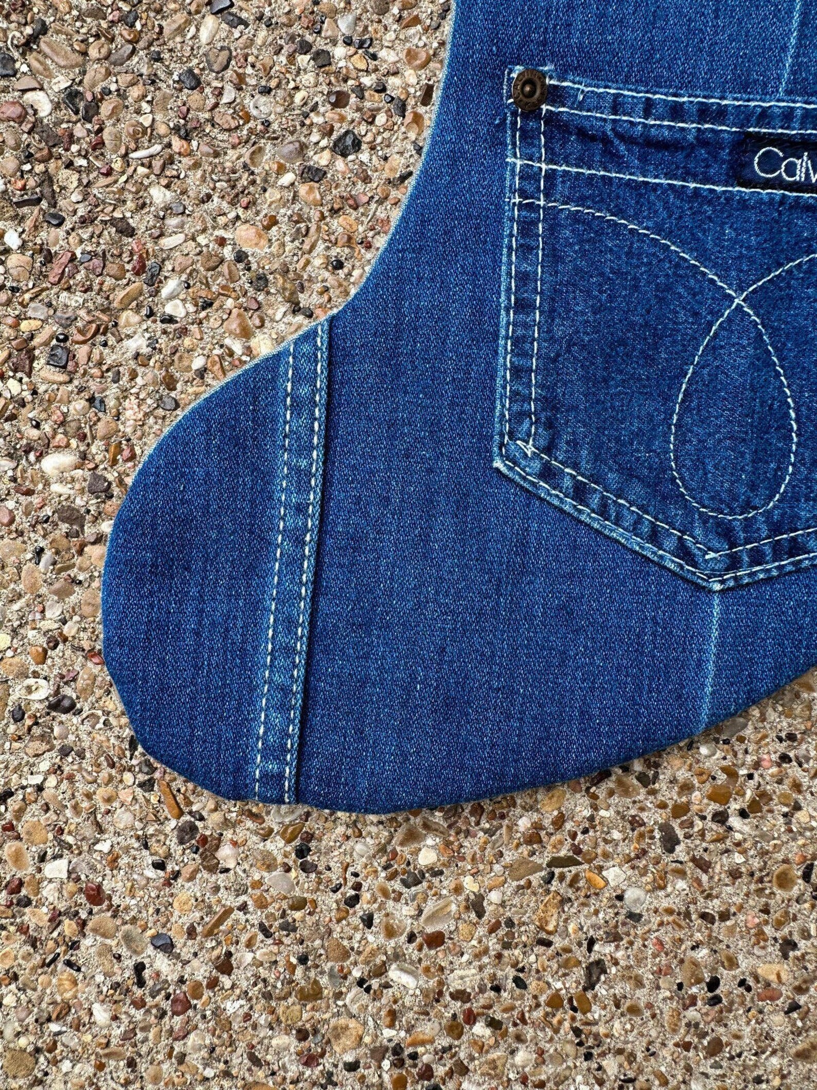Vintage 15" Calvin Klein Handmade Upcycled Denim Jeans Medium Christmas ...