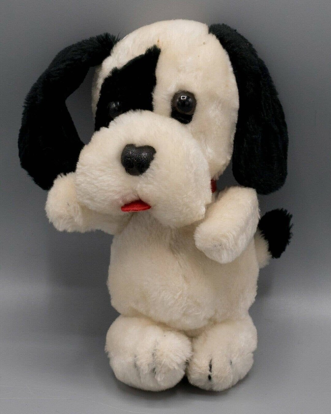 Vintage 8" Dakin 1981 Black and White Puppy Dog Plush Nutshells ...