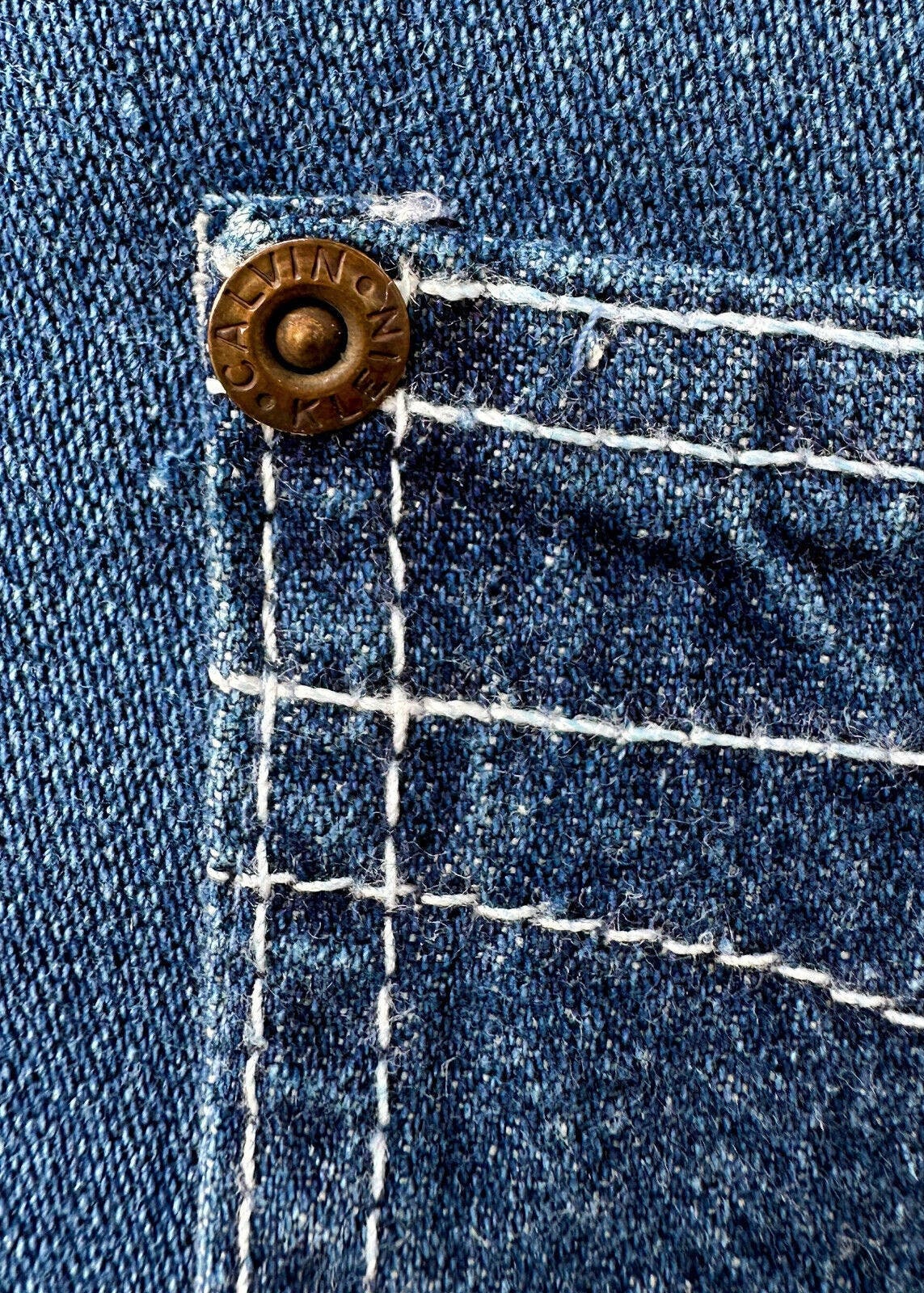 Vintage 15" Calvin Klein Handmade Upcycled Denim Jeans Medium Christmas ...
