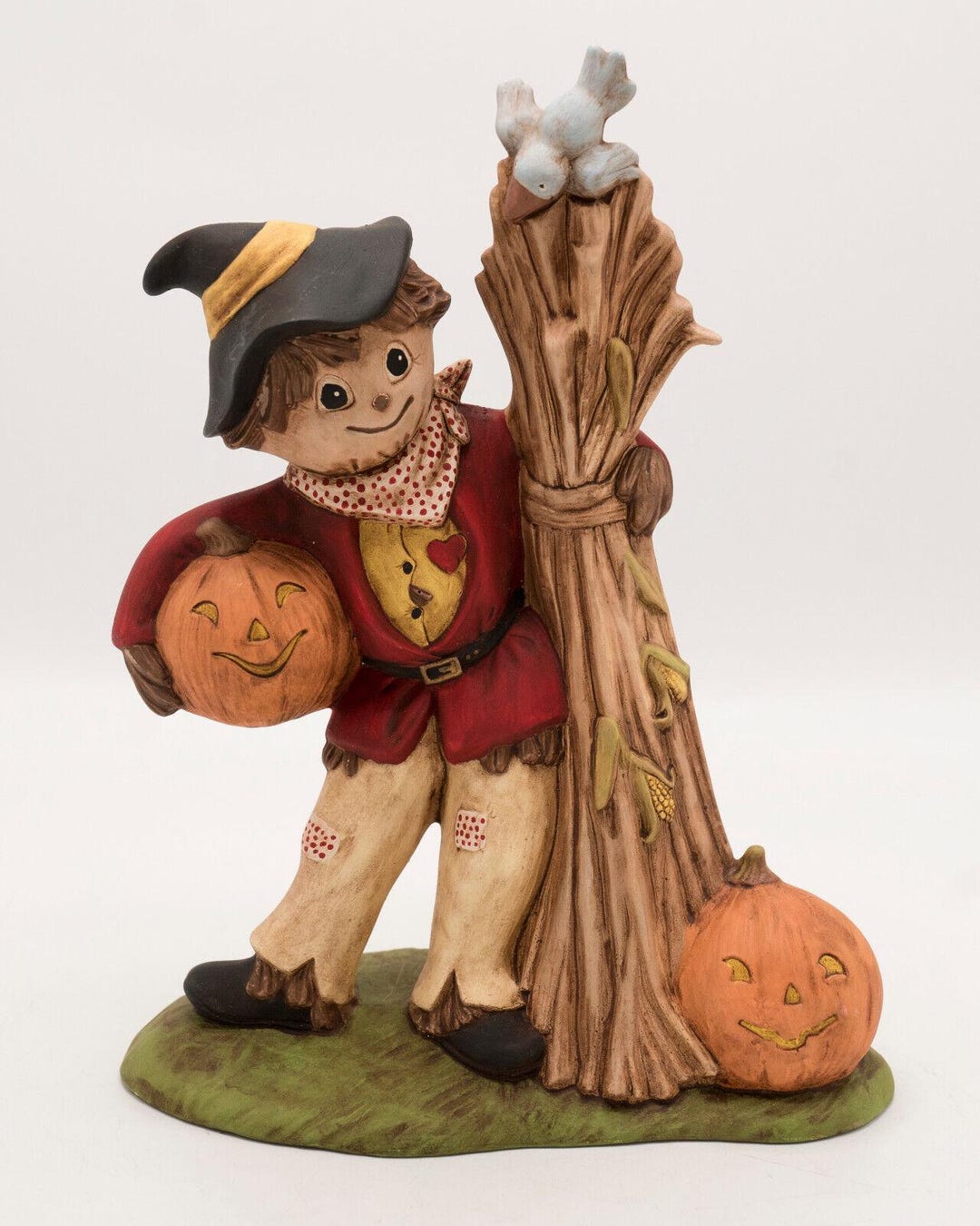 Vtg Holland Mold 10" Ceramic Scarecrow Hand Painted Figure Jack O ...