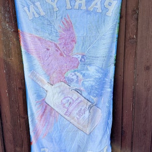 Vintage Margaritaville Party in Paradise Tequila Parrots Beach Towel ...