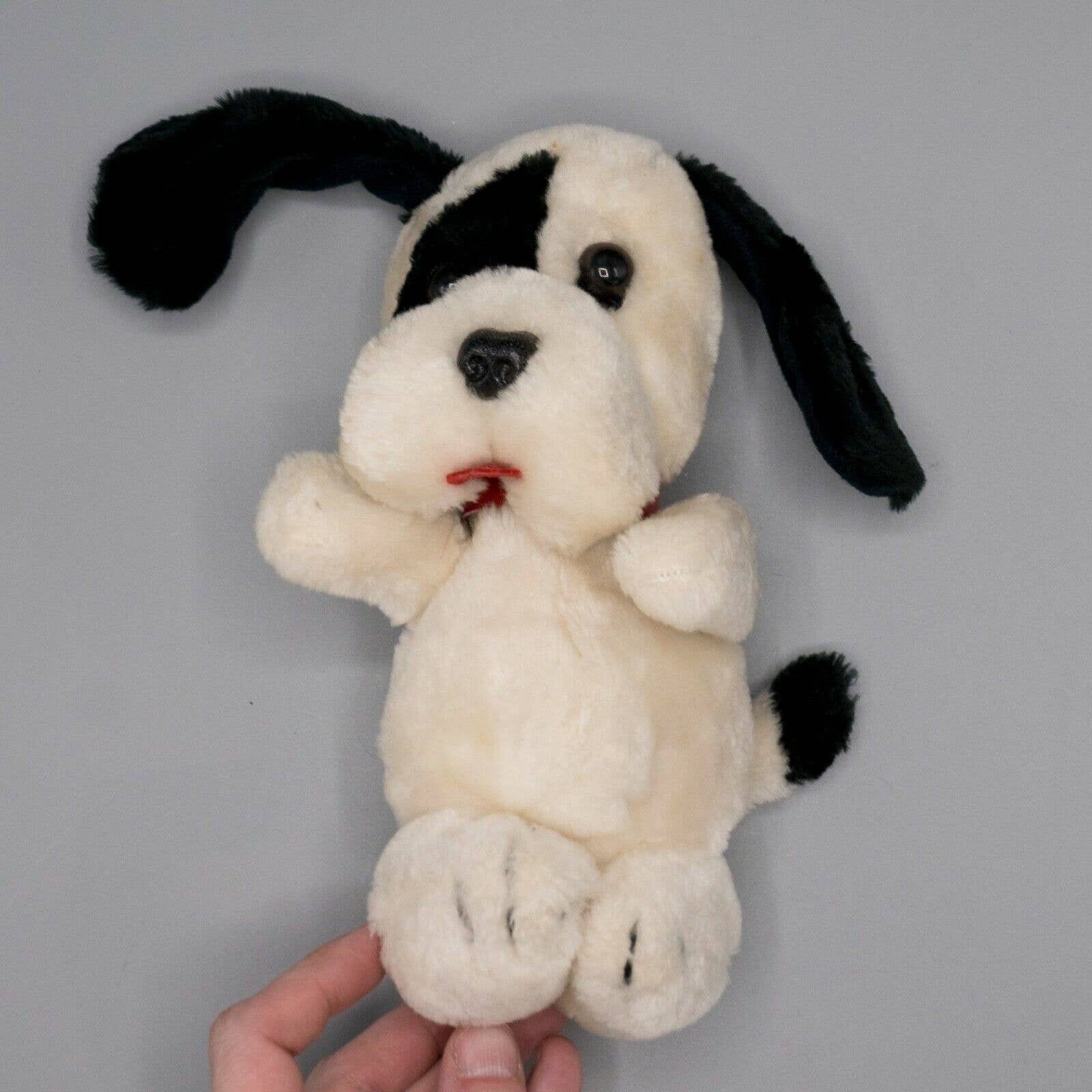 Vintage 8 Dakin 1981 Black and White Puppy Dog Plush Nutshells Standing ...