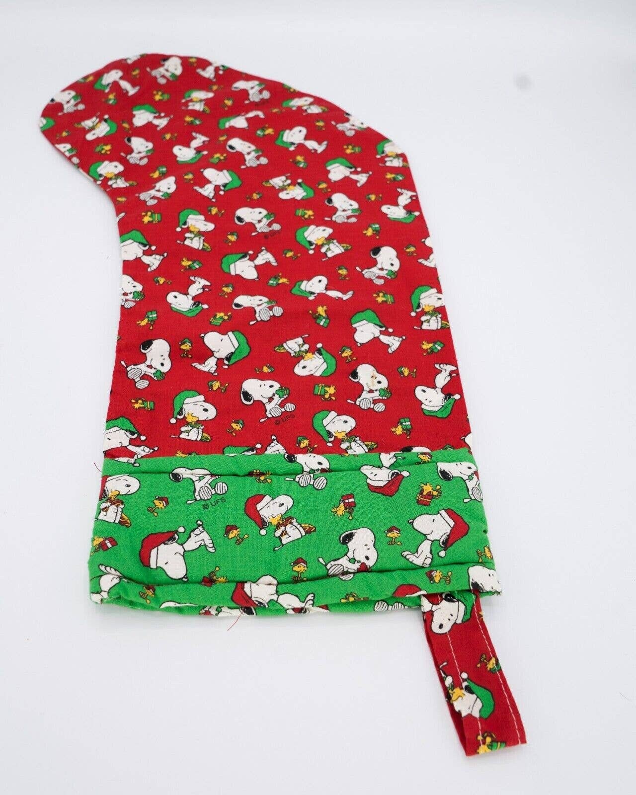 Vintage 19" Snoopy Woodstock Christmas Stocking Handmade Cotton Peanuts ...