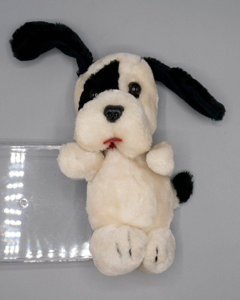 Vintage 8 Dakin 1981 Black and White Puppy Dog Plush Nutshells Standing ...