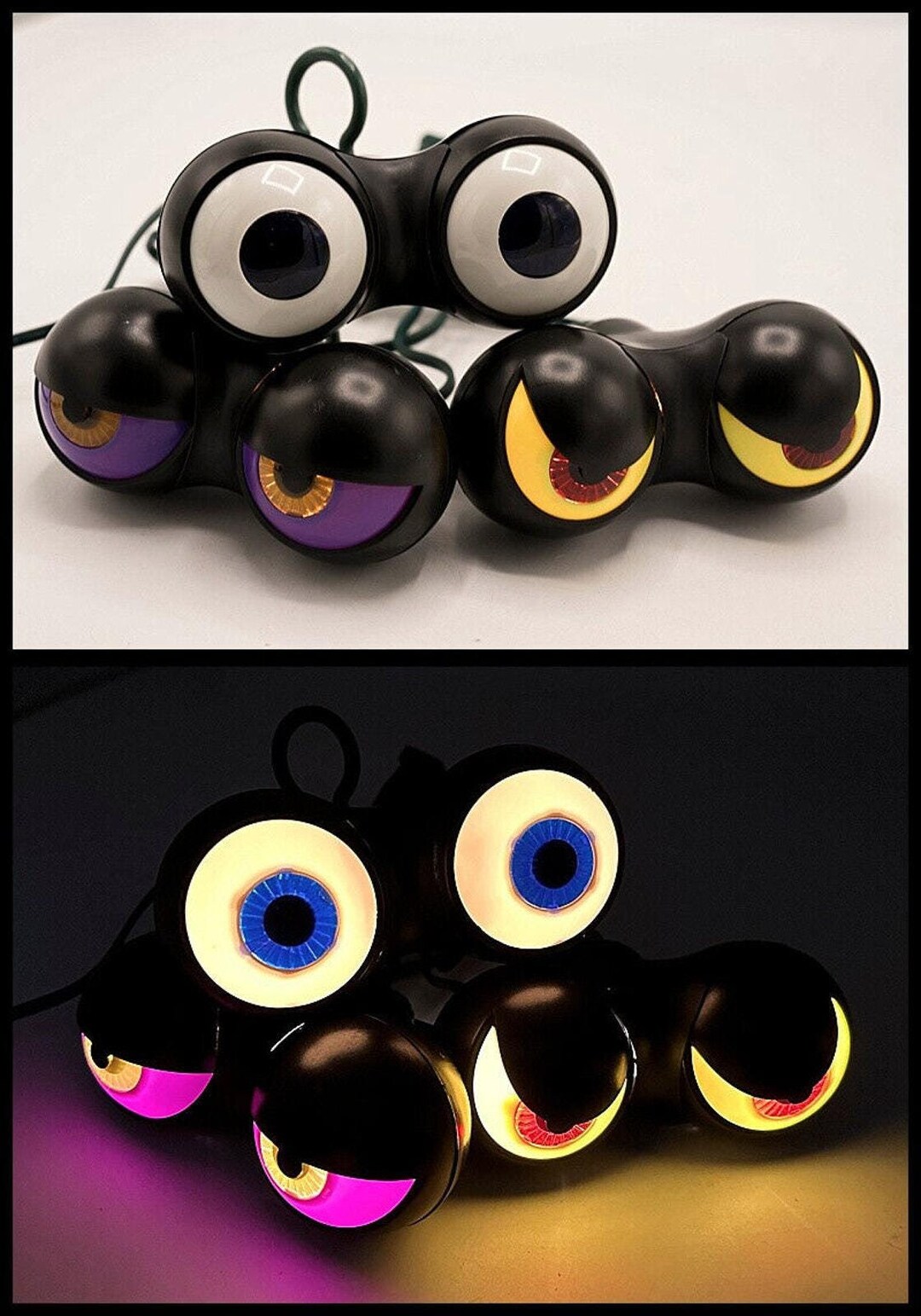 Vintage Gemmy Halloween Eyeball String Lights Spooky Haunted Blinking ...