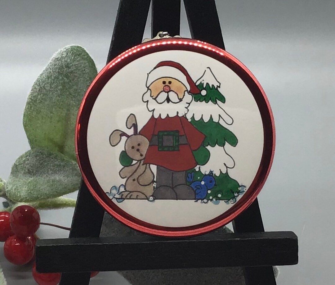 Santa With Friend ..santa With Bunny..personalized Ornament - Etsy