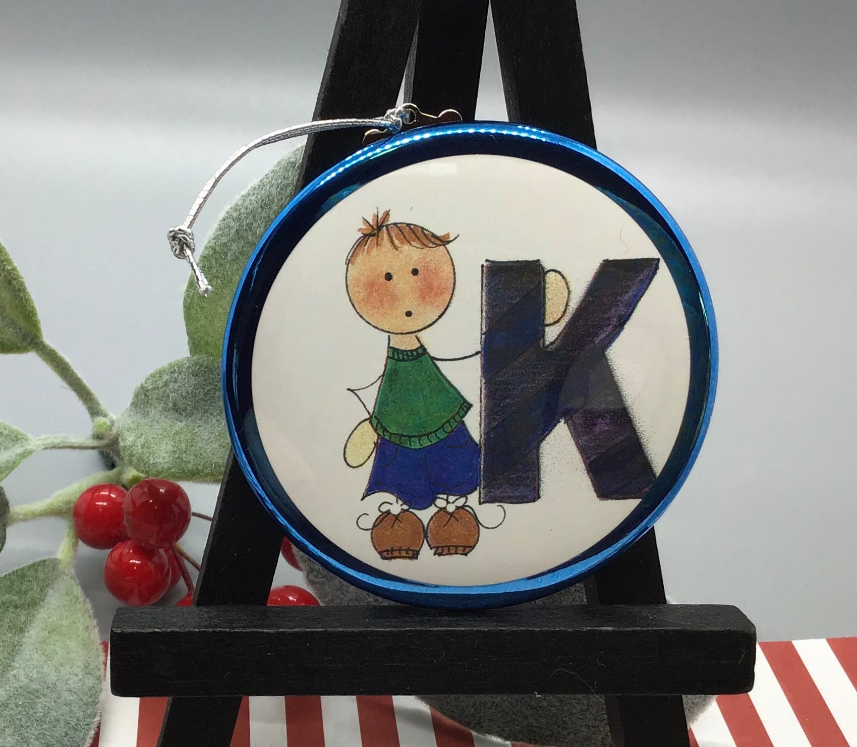 Alphabet Letter K Personalized Boy or Girl Ornament - Etsy New Zealand
