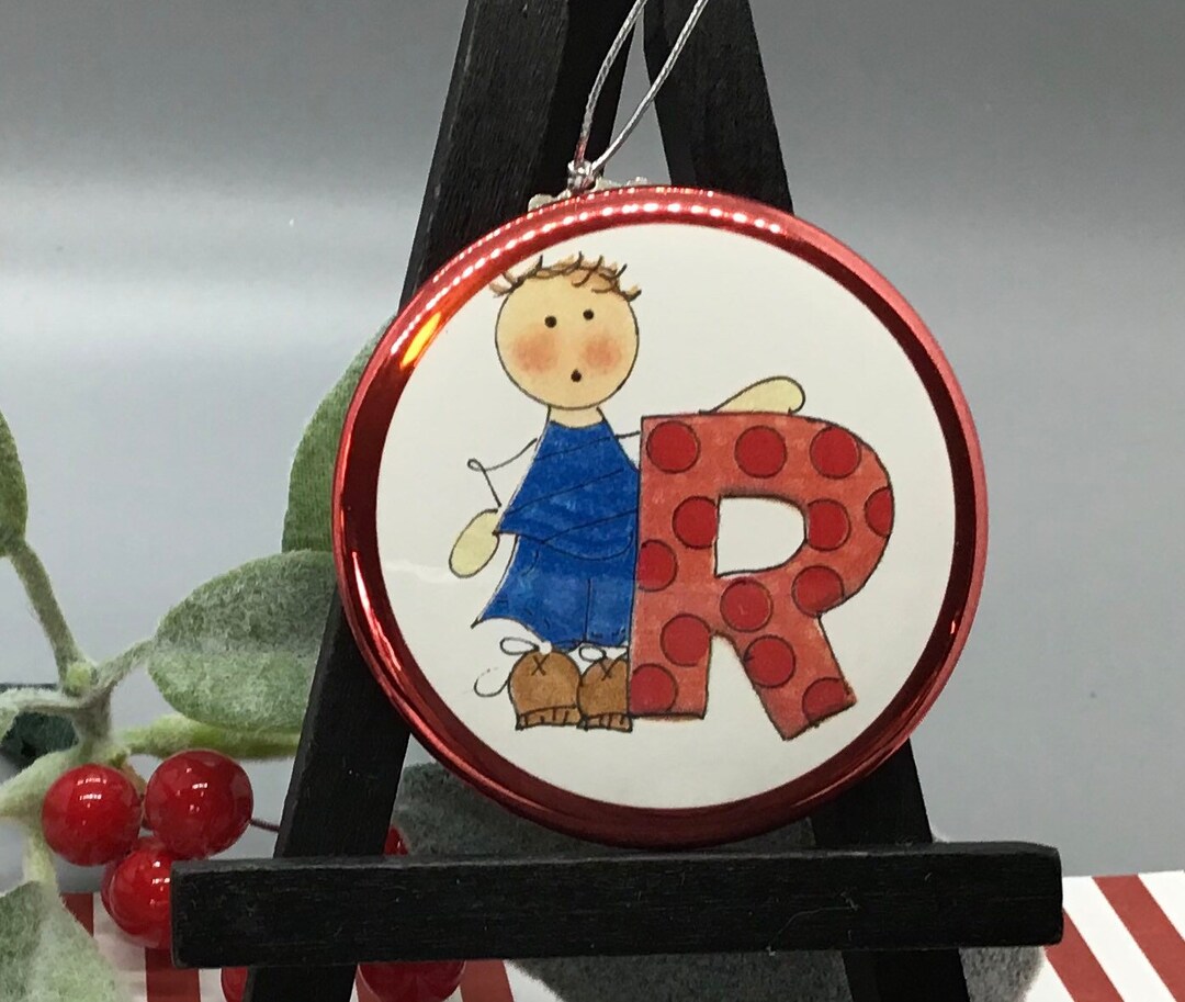 Alphabet Letter R Boy or Girl Ornament..monagram Letter R Ornament - Etsy